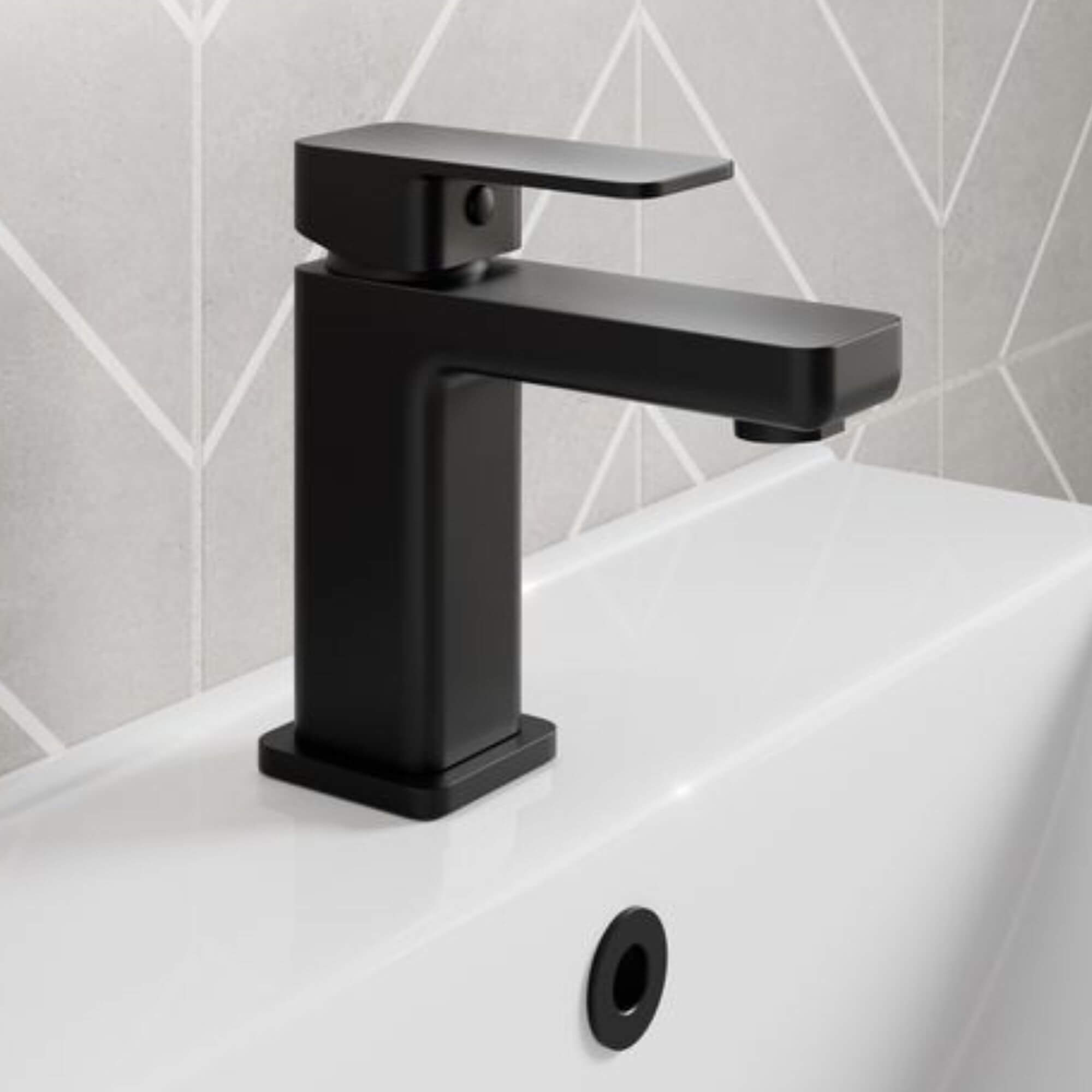 Linea Basin Mixer With Waste- Matt Black – BathLab