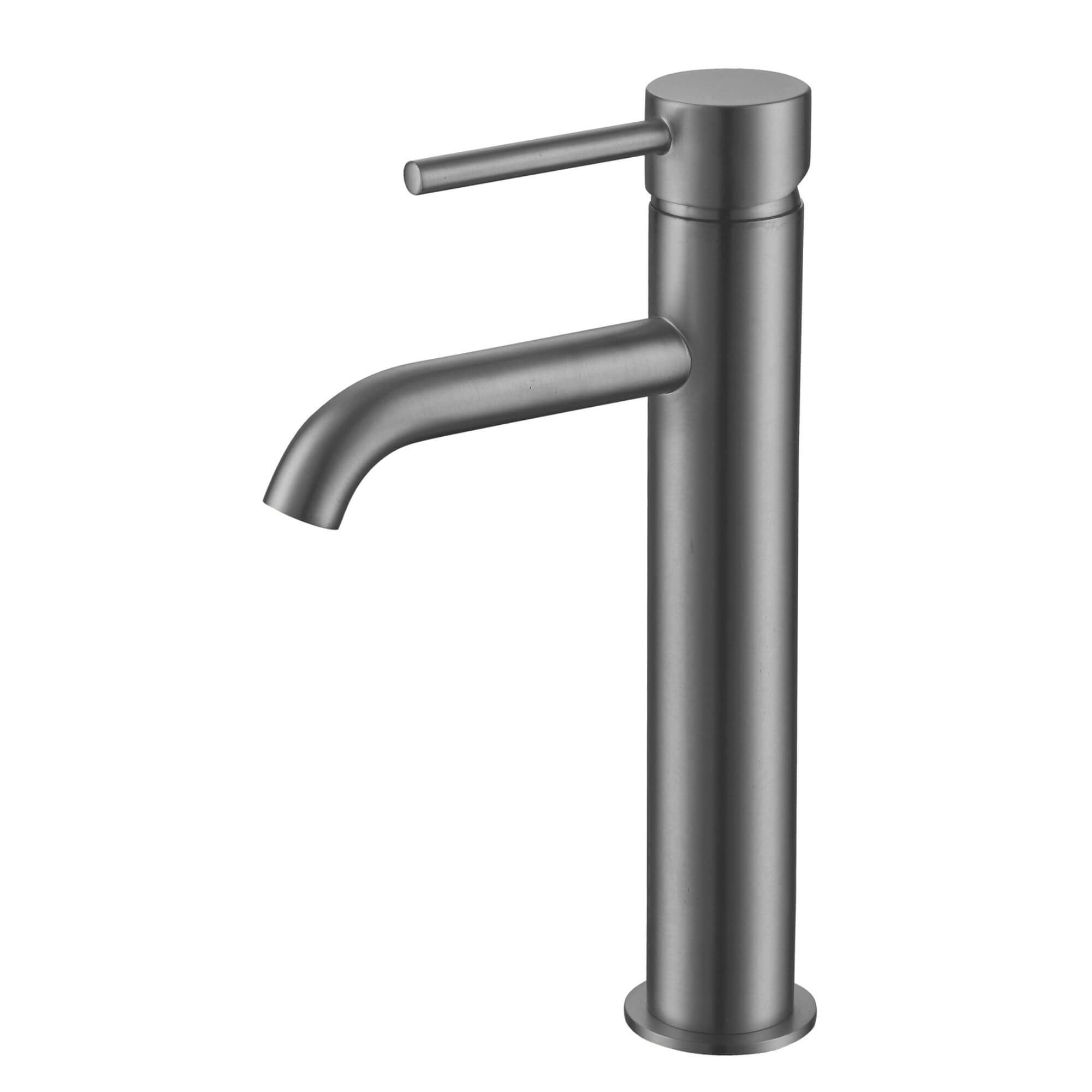 Lux Tall Monobloc Basin Mixer - Gunmetal Grey – BathLab