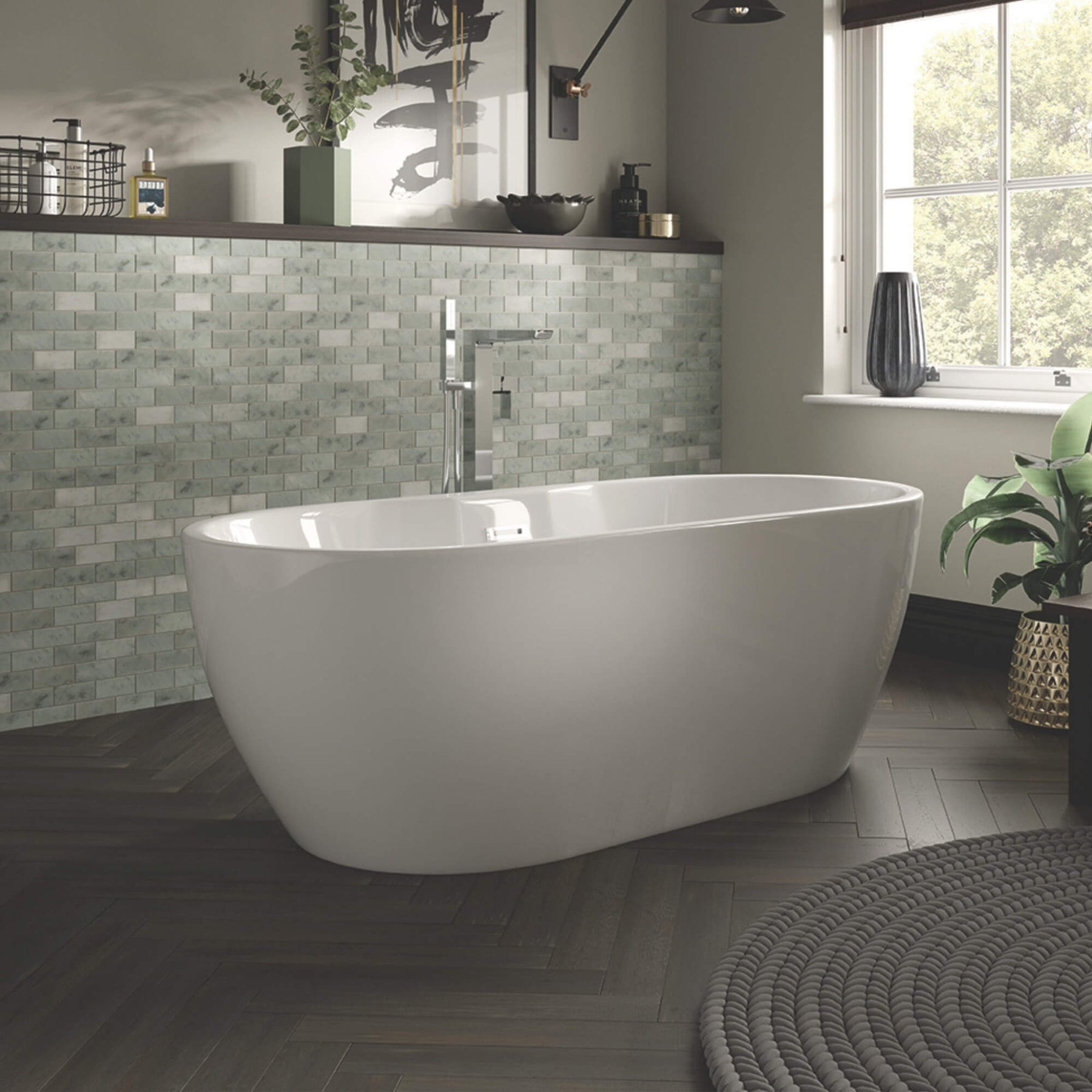 Senna Freestanding Bath 1555 x 745mm - White – BathLab