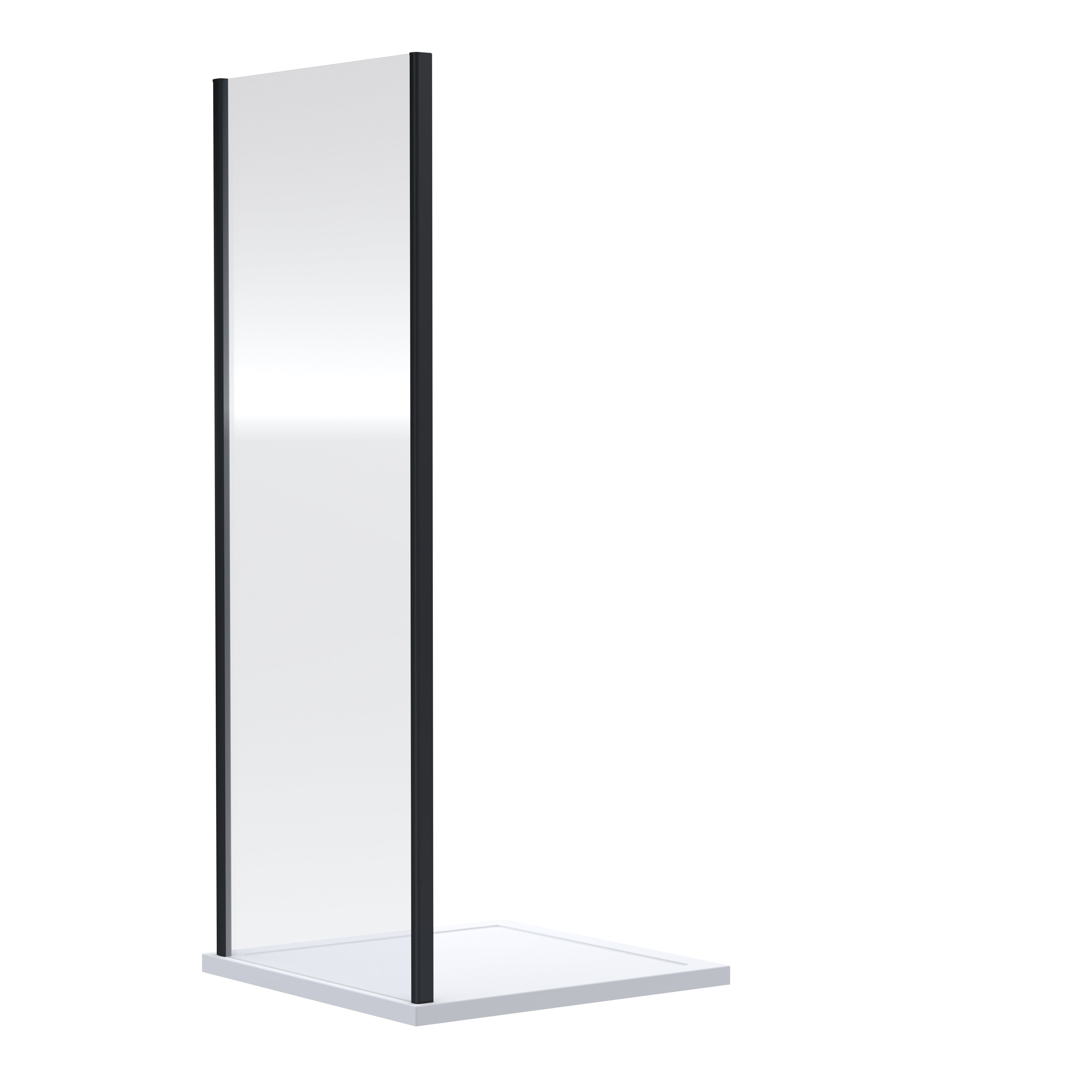 700mm Porto 6mm Shower Side Panel - 1900mm High, Matt Black – BathLab
