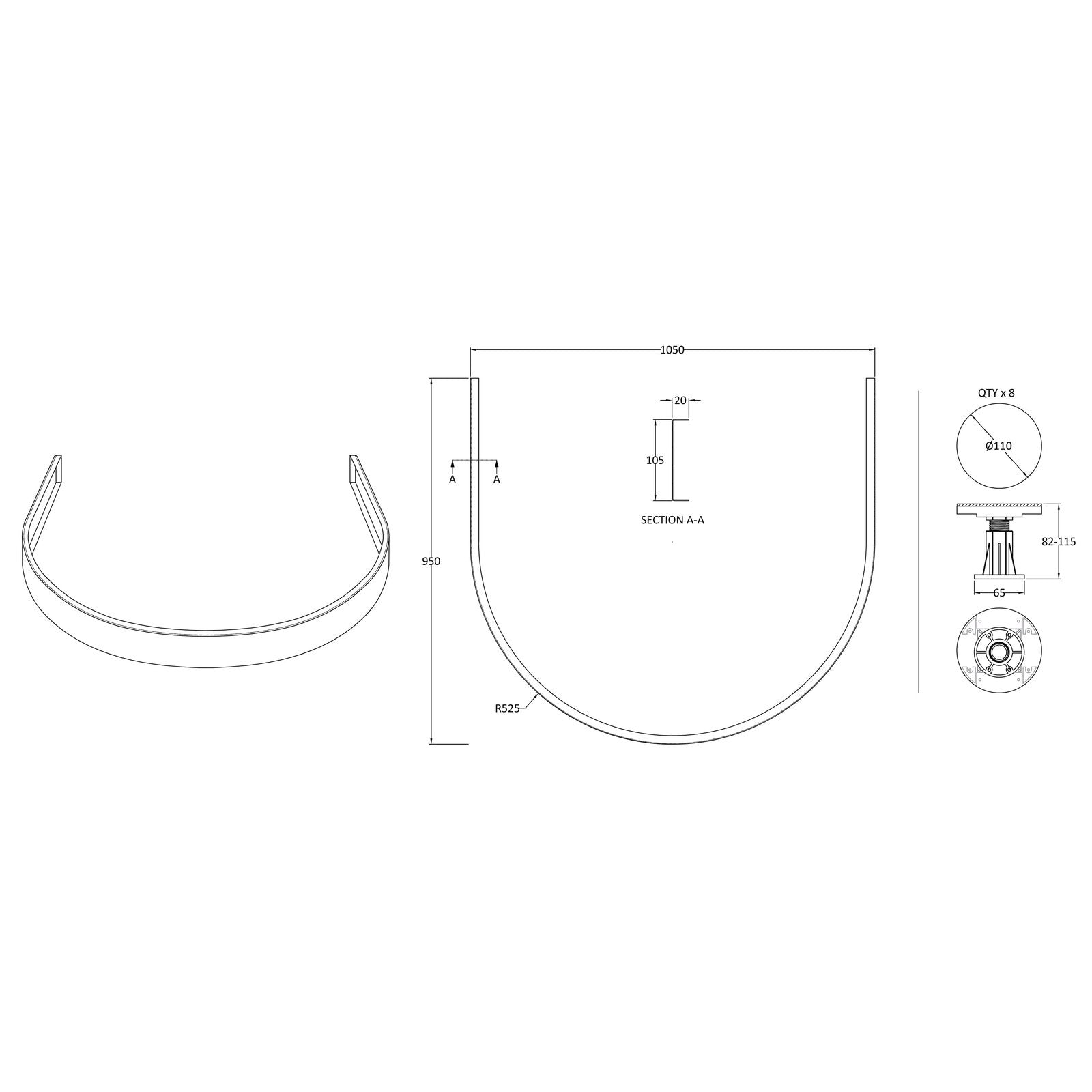 Nuie Easy Plumb Leg & Plinth Riser Set For Shower Trays - Gloss White ...